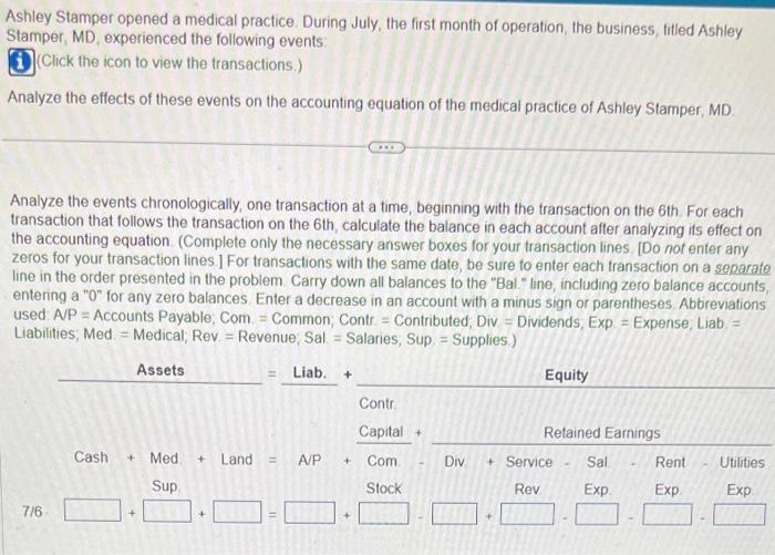 Solved Ashley Stamper opened a medical practice. During | Chegg.com