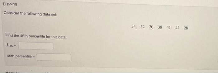 Solved Consider the following data set: Find the 46 th | Chegg.com