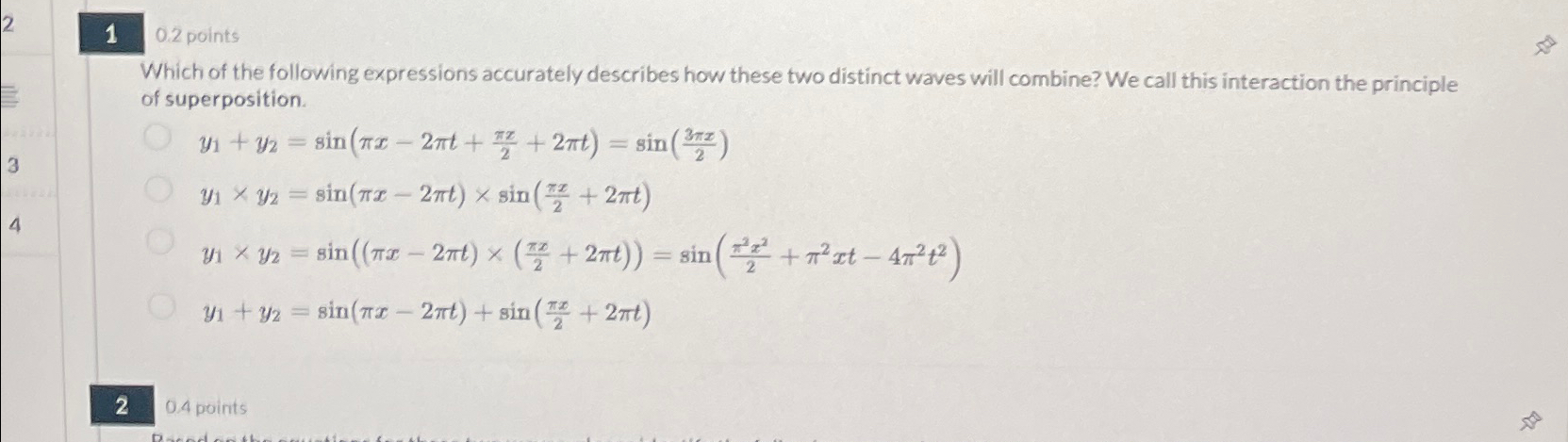 Solved 10.2 ﻿pointsWhich of the following expressions | Chegg.com