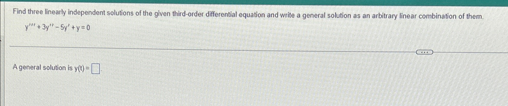 Solved Find three linearly independent solutions of the | Chegg.com