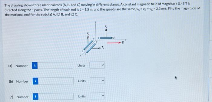 Solved The drawing shows three identical rods (A, B, and C) | Chegg.com