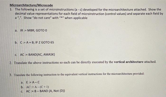 Microarchitecture Microcode 1 The Following Is A