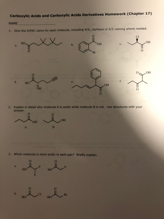 Solved Carboxylic Acids and Carboxylic Acids Derivatives | Chegg.com