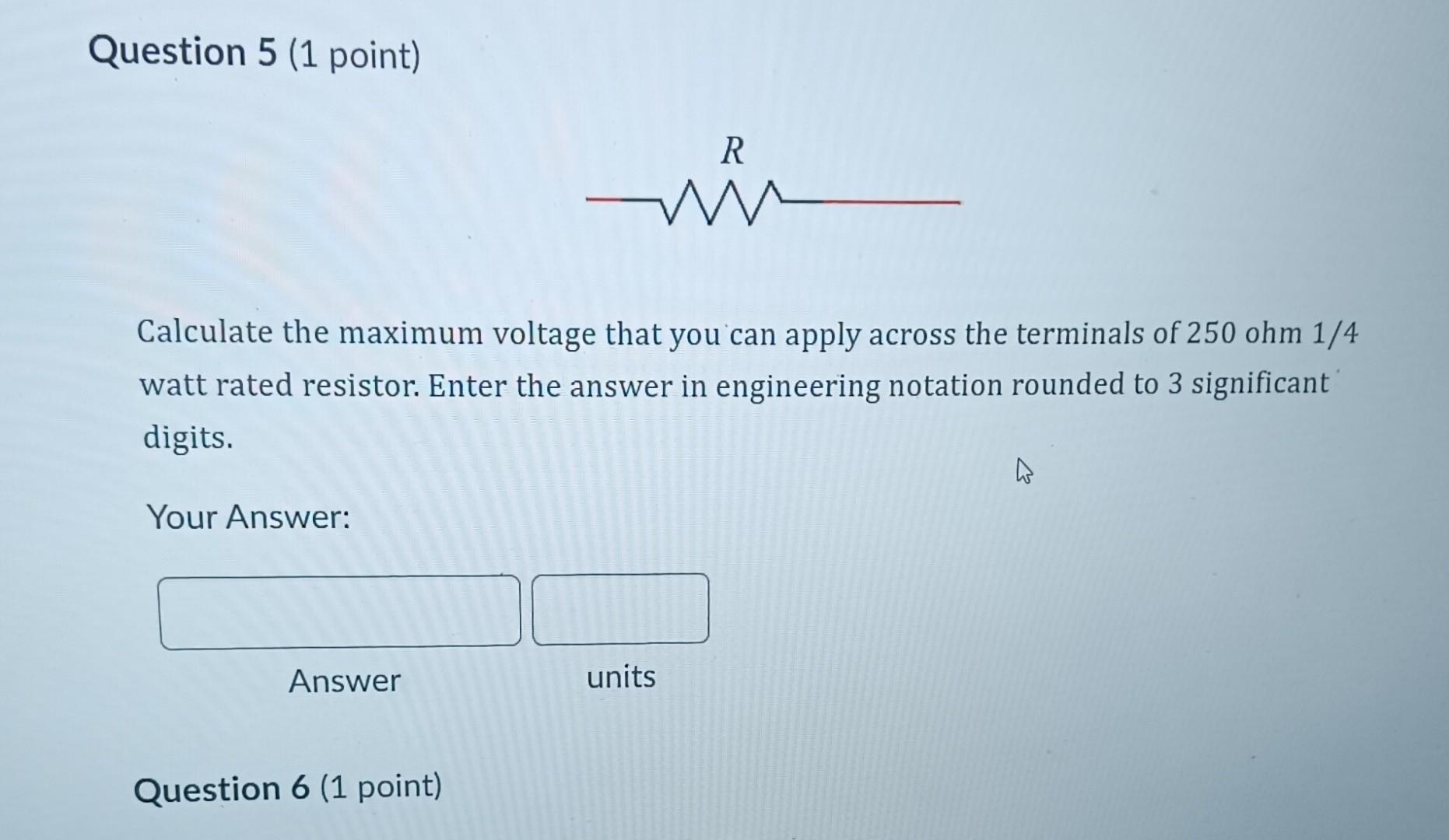 Solved Calculate the maximum voltage that you can apply | Chegg.com