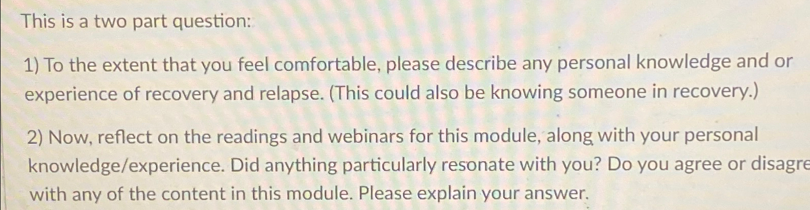Solved This is a two part question:To the extent that you | Chegg.com
