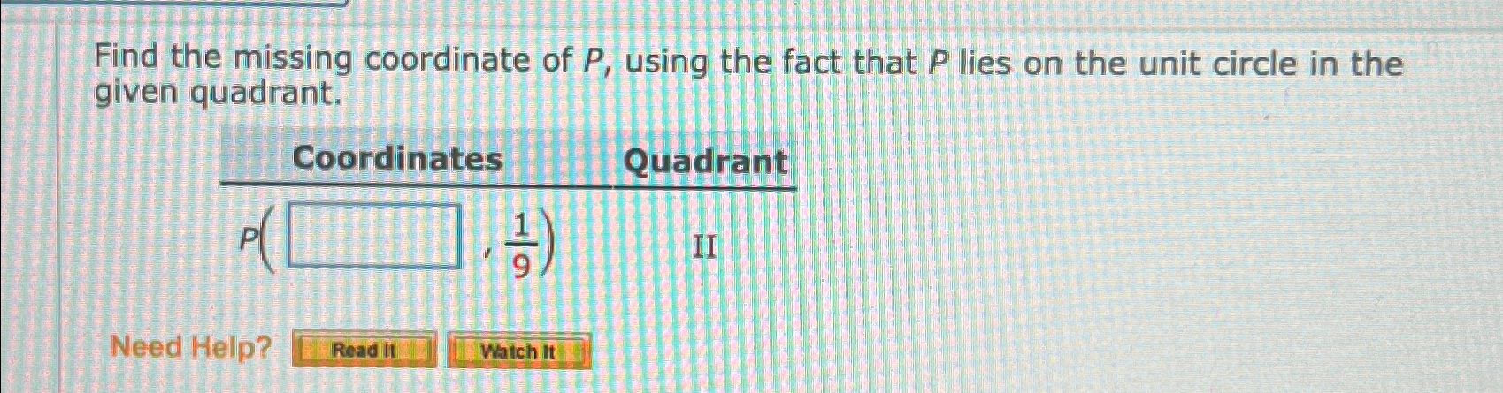 Solved Find the missing coordinate of P, ﻿using the fact | Chegg.com