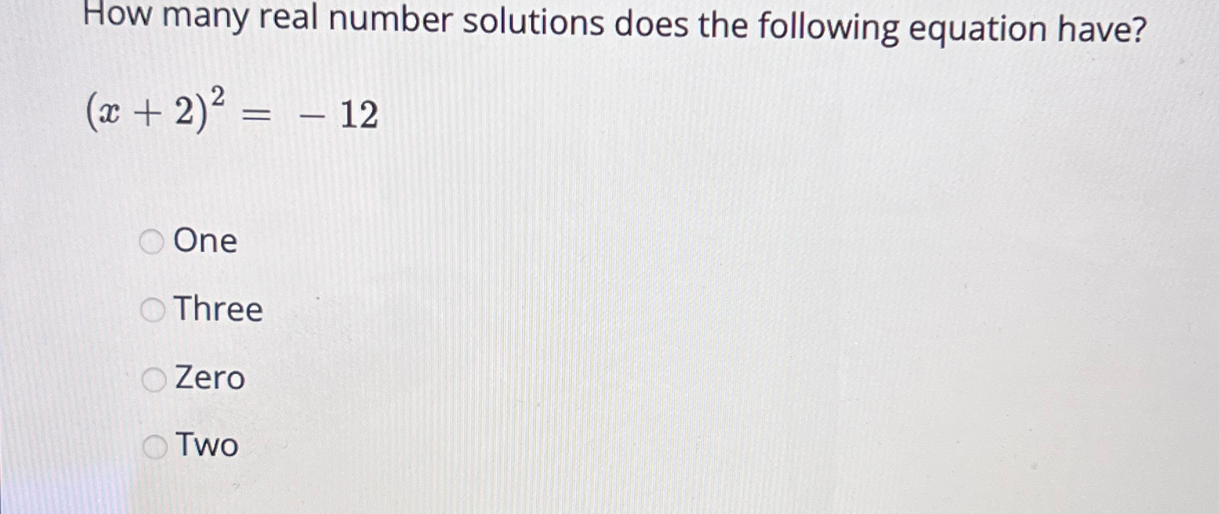 Solved How many real number solutions does the following | Chegg.com