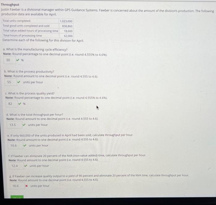 Solved Throughput ustin Fawber is a divisional manager | Chegg.com