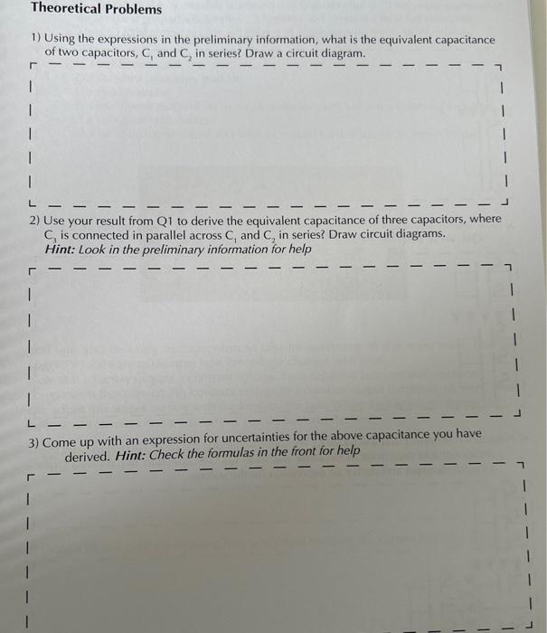 Solved Theoretical Problems 1) Using the expressions in the | Chegg.com