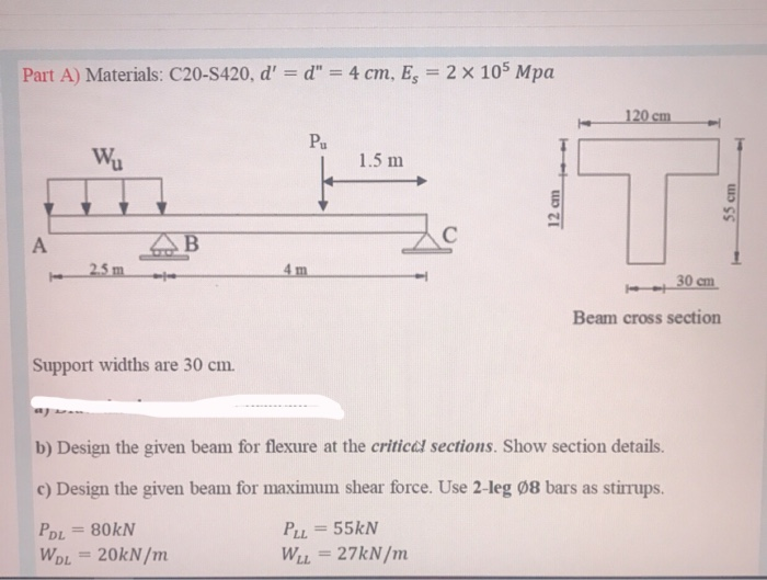Solved Part A) Materials: C20-S420, d' = d" = 4 cm, Es = 2 x | Chegg.com