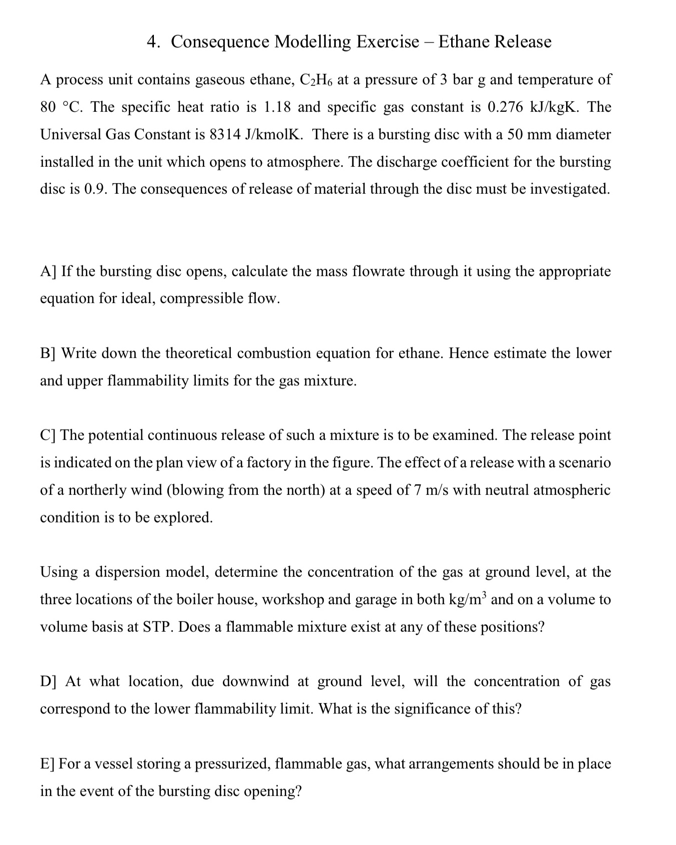 Solved Consequence Modelling Exercise - ﻿Ethane ReleaseA | Chegg.com