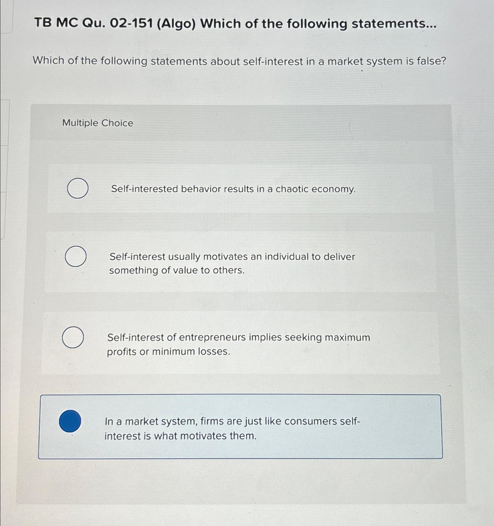 Solved TB MC Qu. 02-151 (Algo) ﻿Which of the following | Chegg.com