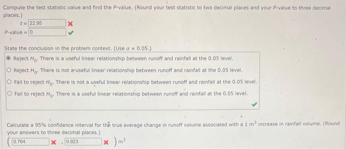 Solved Consider the following data on x= rainfall volume | Chegg.com