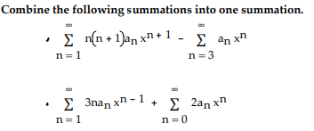 Solved Combine the following summations into one | Chegg.com