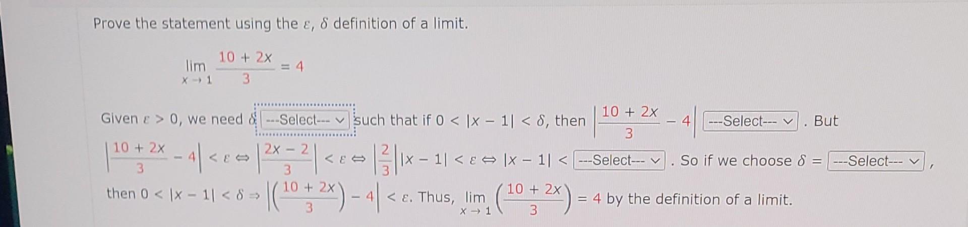 Solved Prove the statement using the e, 8 definition of a | Chegg.com
