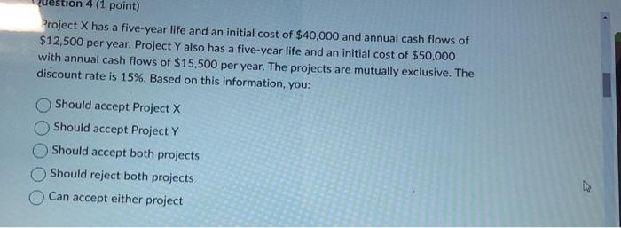 Solved Project X has a five-year life and an initial cost of | Chegg.com