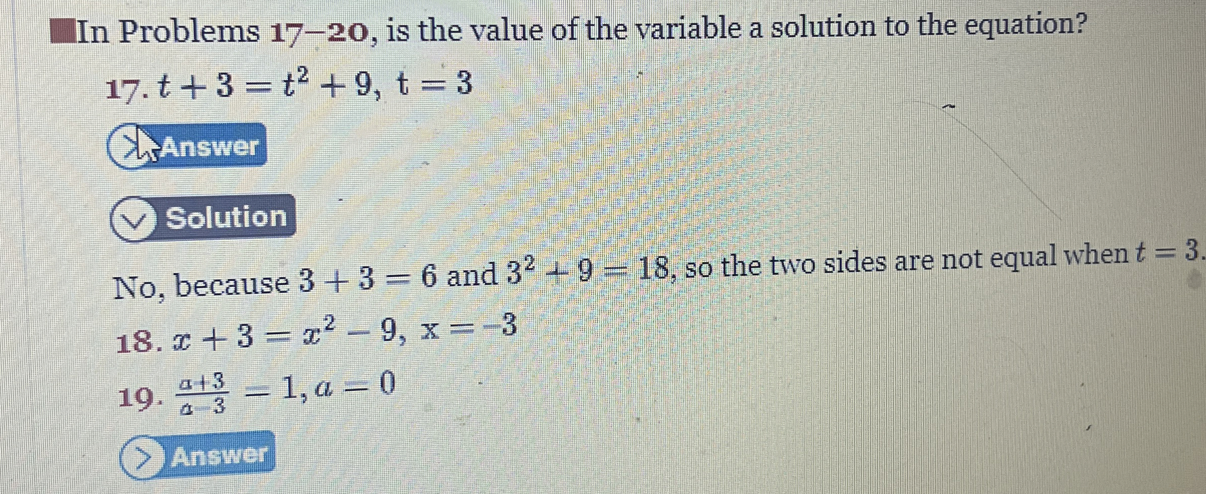 Solved In Problems 17-20, ﻿is the value of the variable a | Chegg.com