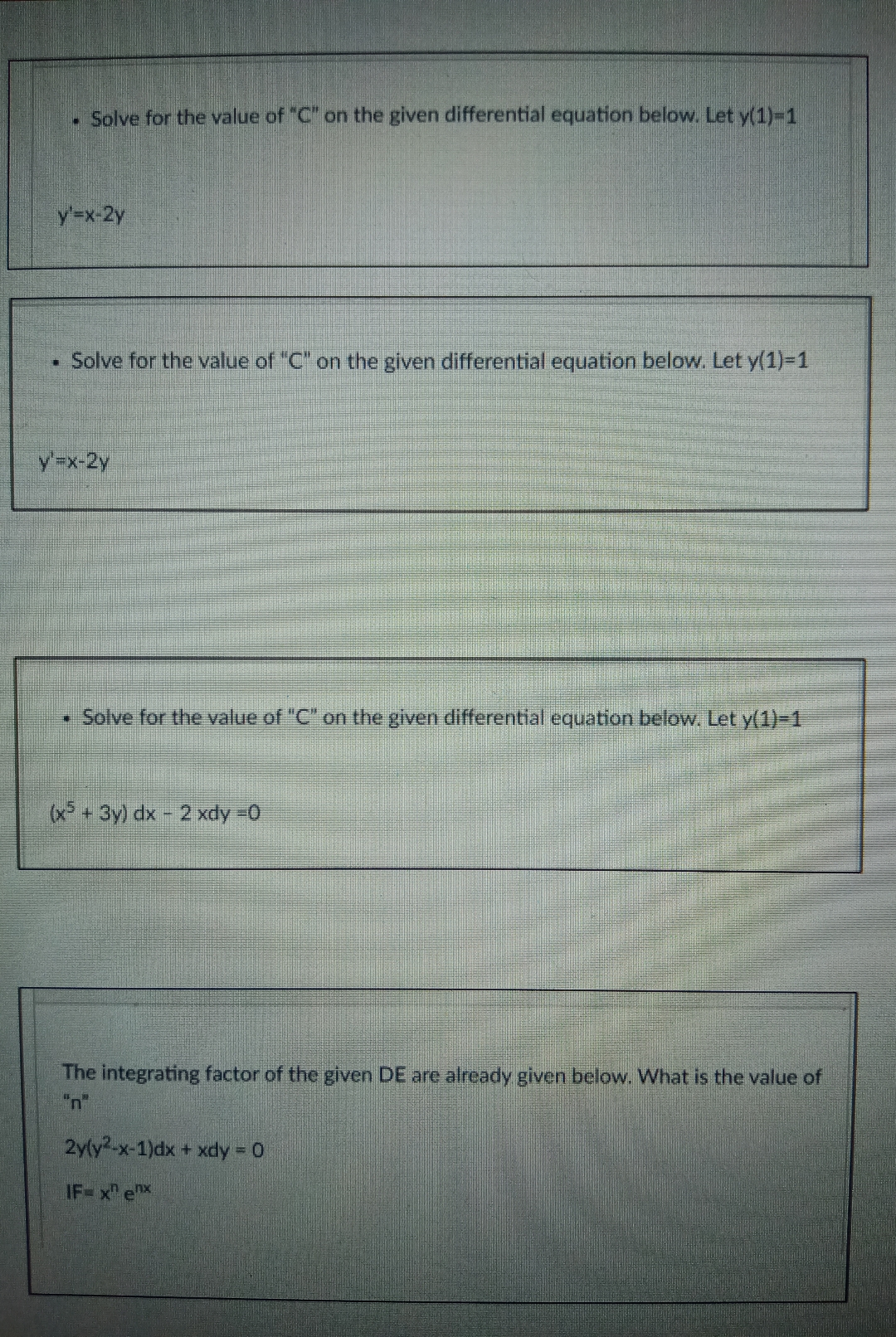 Solved Solve for the value of "C" ﻿on the given differential | Chegg.com