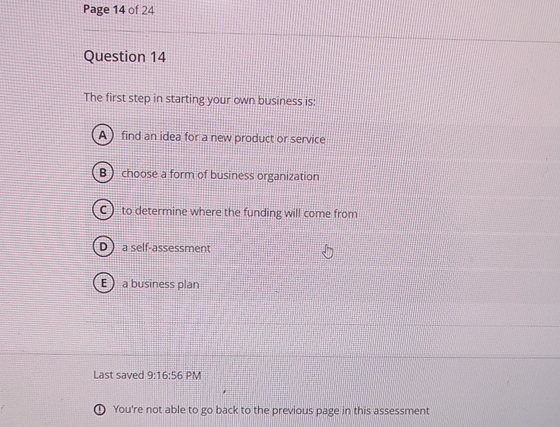Solved Page 14 ﻿of 24Question 14The first step in starting | Chegg.com