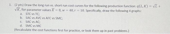 Solved please draw 4 seperate graphs... one for part (a), | Chegg.com