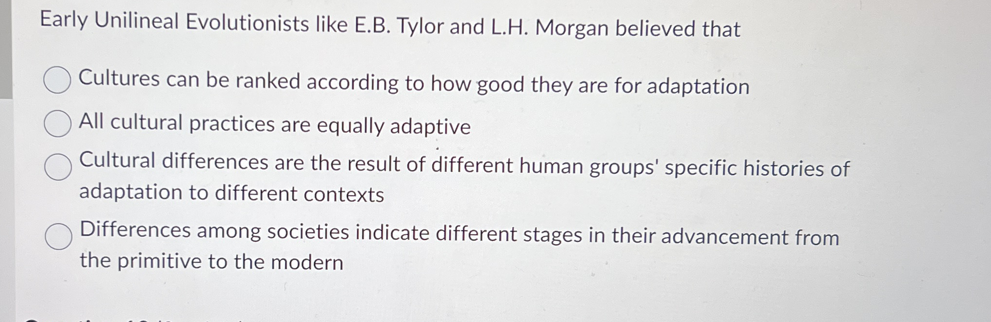 Solved Early Unilineal Evolutionists like E.B. ﻿Tylor and | Chegg.com