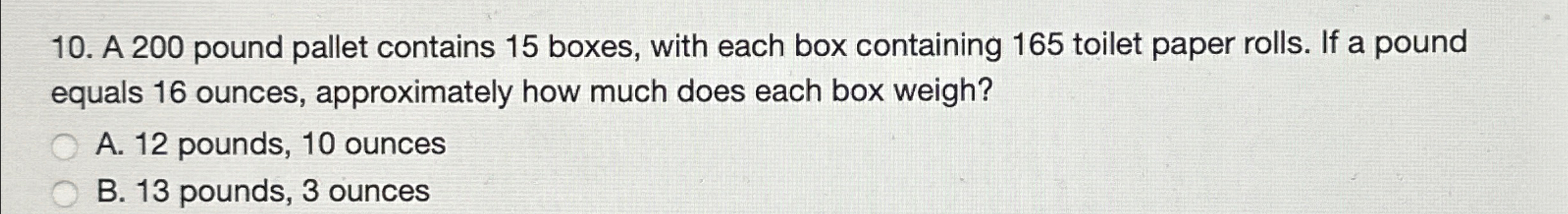 Solved A 200 ﻿pound pallet contains 15 ﻿boxes, with each box | Chegg.com