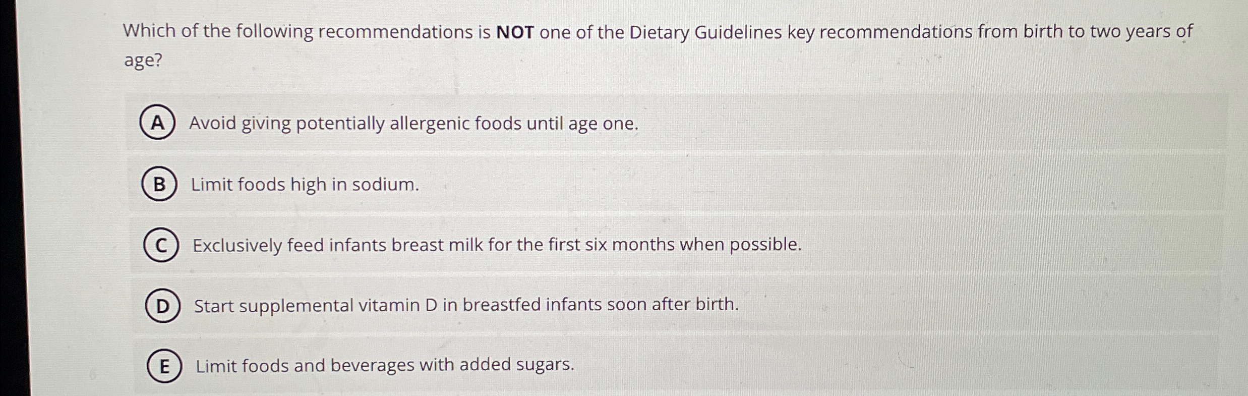 Solved Which of the following recommendations is NOT one of | Chegg.com