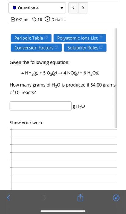 Solved Given the following equation: | Chegg.com
