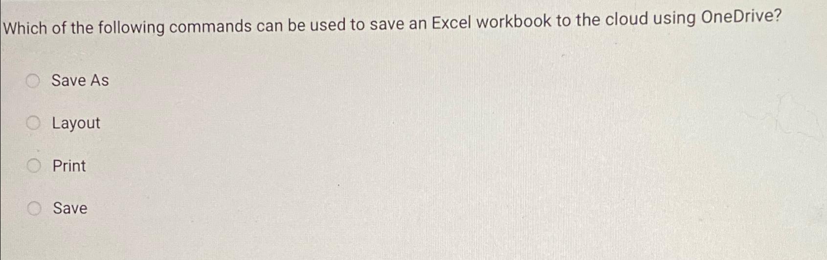 Solved Which of the following commands can be used to save | Chegg.com
