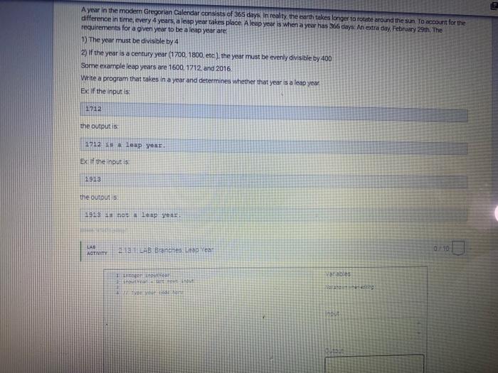 Solved A year in the modern Gregorian Calendar consists of | Chegg.com