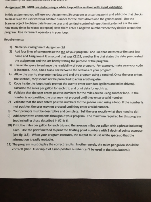 Solved Project 3A: Average MPG using a Counter-Controlled | Chegg.com