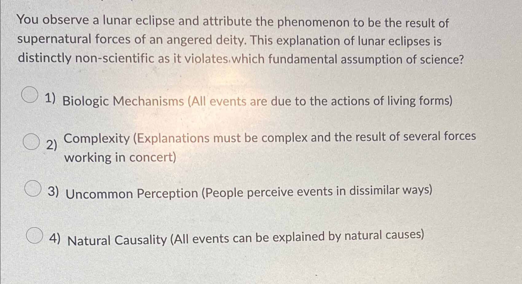 Solved You observe a lunar eclipse and attribute the | Chegg.com