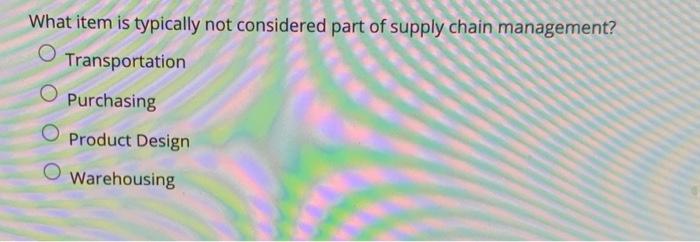 Solved What item is typically not considered part of supply | Chegg.com