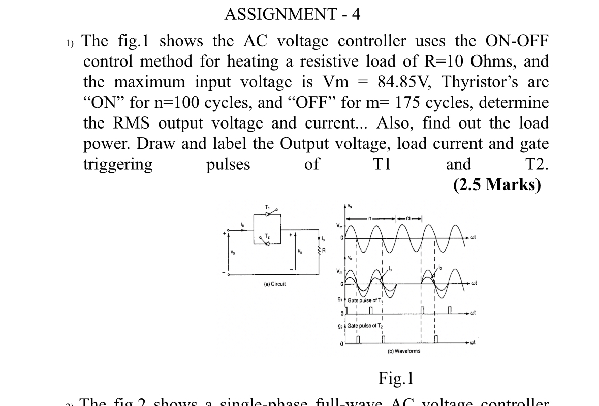 Solved ASSIGNMENT - 4The fig. 1 ﻿shows the AC voltage | Chegg.com