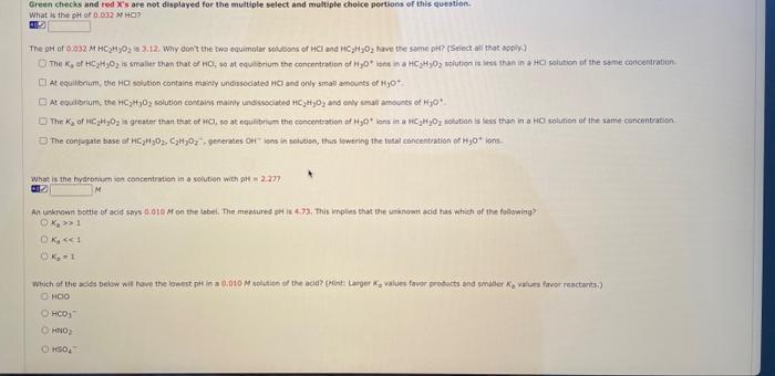 Solved The 9H of 0.032M+HC2H3O2 is 3.12. Why dont the two | Chegg.com