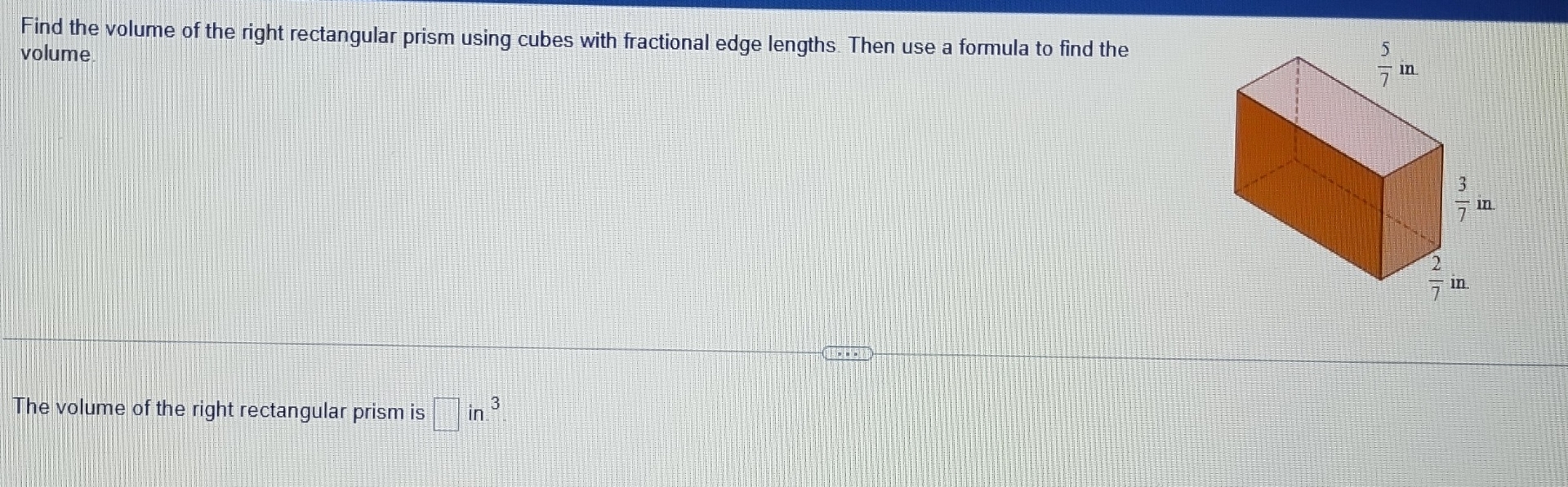 Solved Find the volume of the right rectangular prism using | Chegg.com