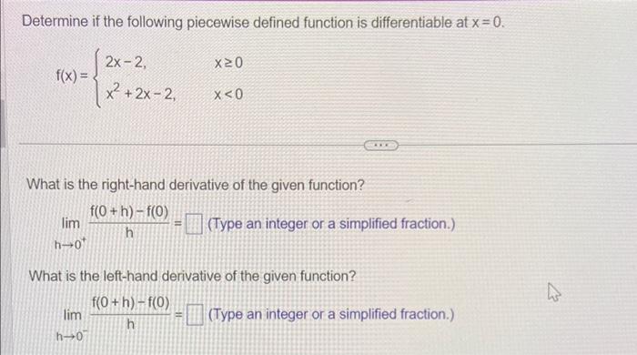 Solved Determine if the following piecewise defined function | Chegg.com