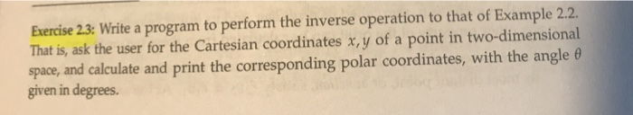 Solved Exercise 2 3 Write A Program To Perform The Inverse