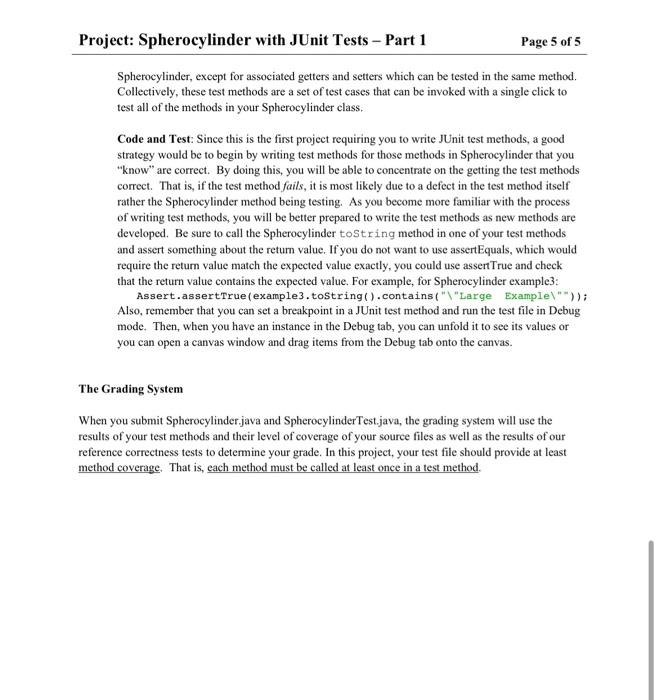 Solved I have Spherocylinder.java coded and it runs | Chegg.com