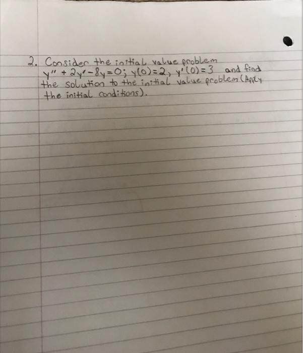 Solved Consider the initial value problem | Chegg.com