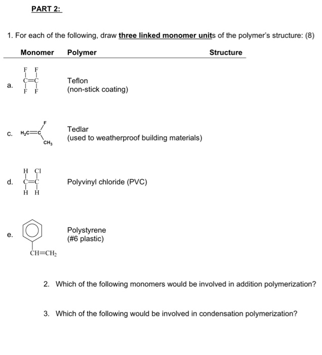 Solved PART 2: 1. For each of the following, draw three | Chegg.com