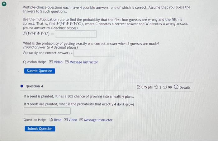 Solved Multiple Choice Questions Each Have 4 Possible