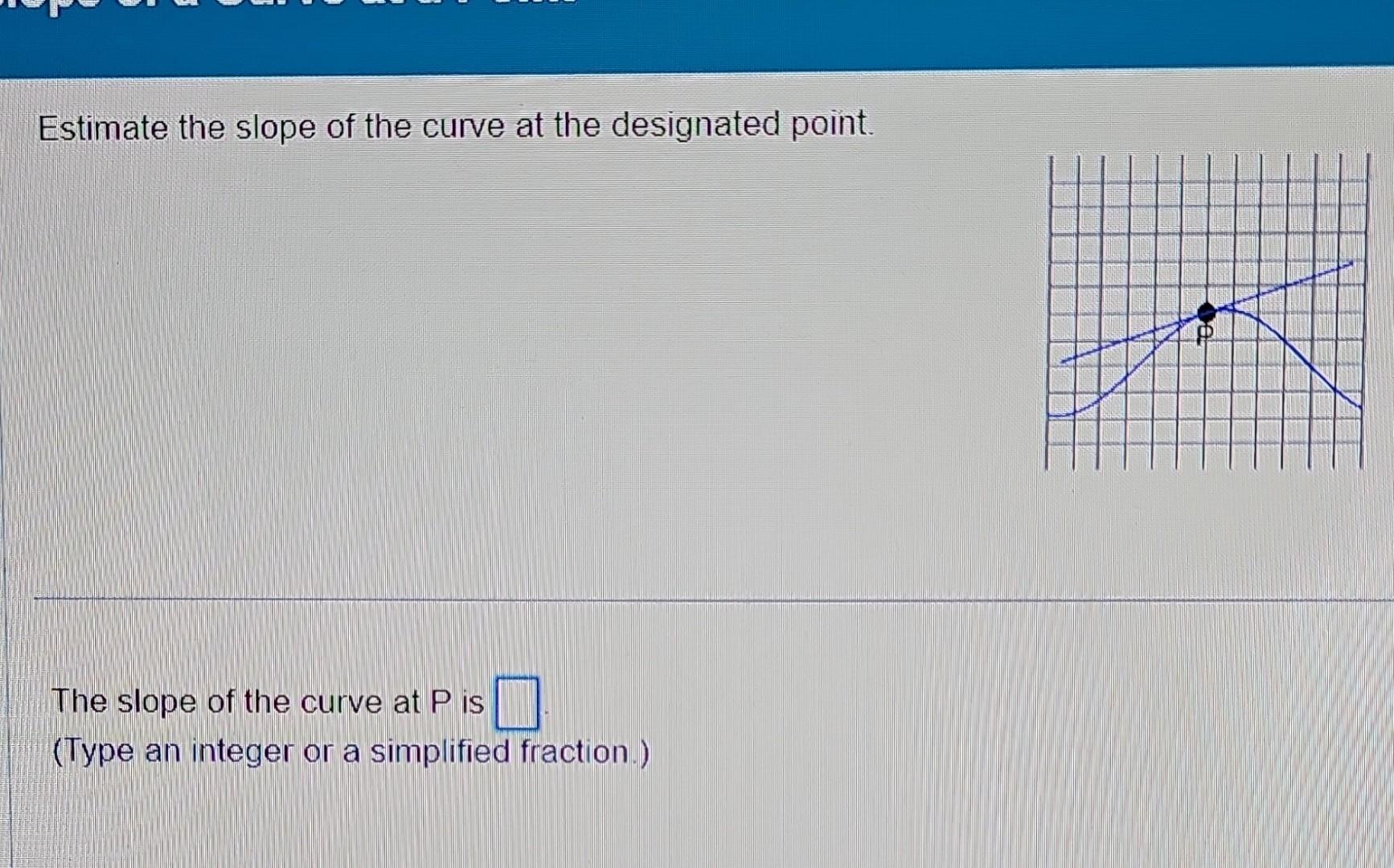 Solved Estimate the slope of the curve at the designated | Chegg.com