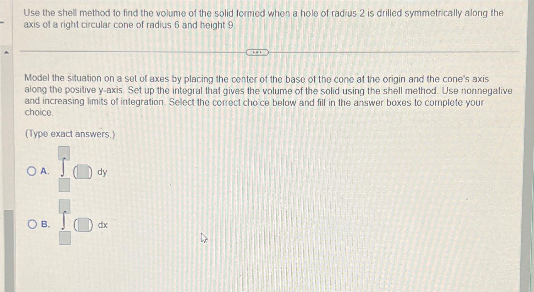 Solved Use the shell method to find the volume of the solid | Chegg.com