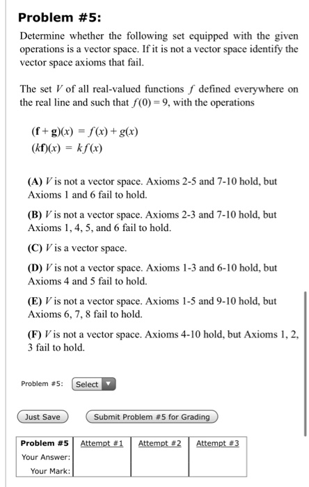 Solved Problem 5 Determine Whether The Following Set
