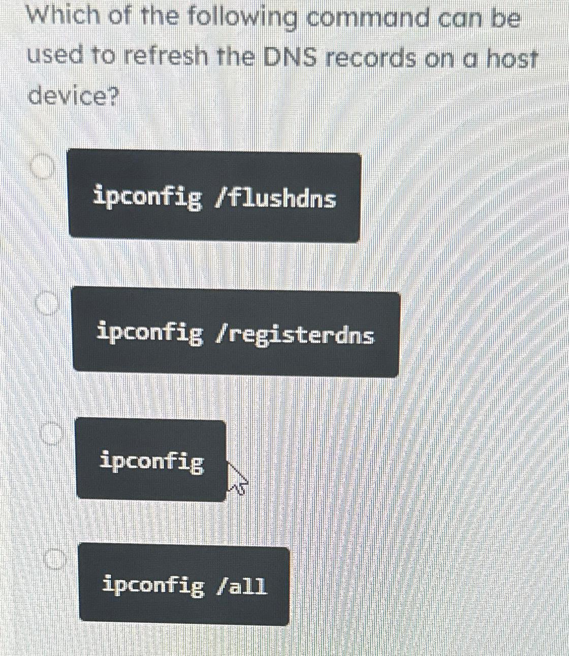Solved Which of the following command can be used to refresh | Chegg.com