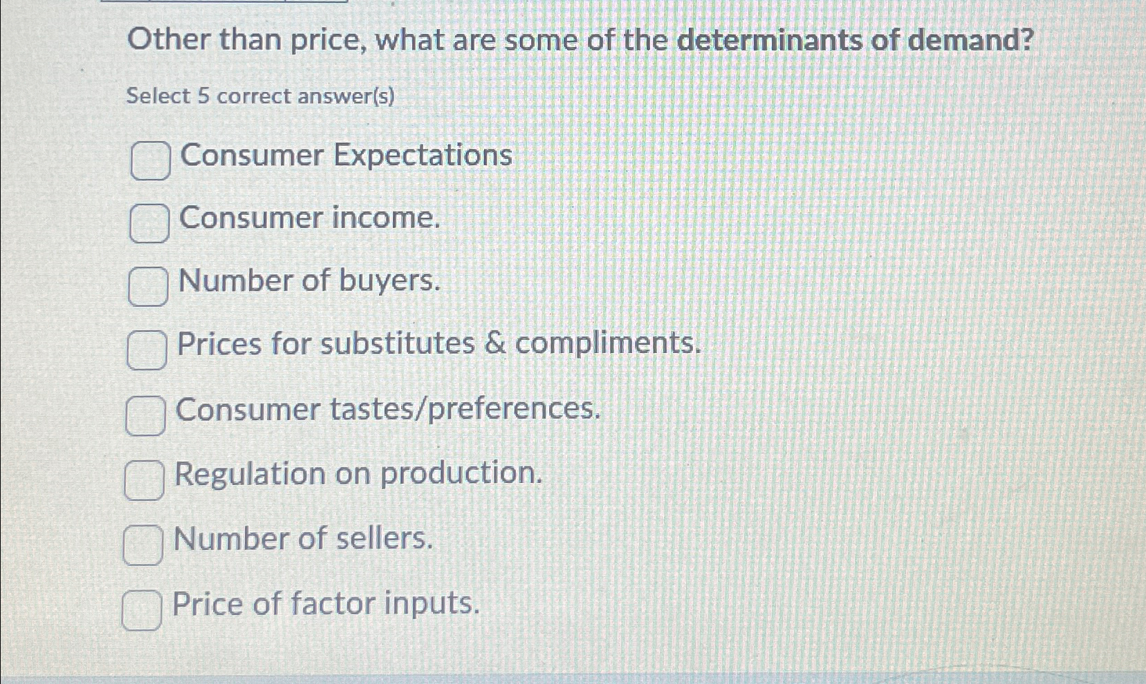 Solved Other than price, what are some of the determinants | Chegg.com