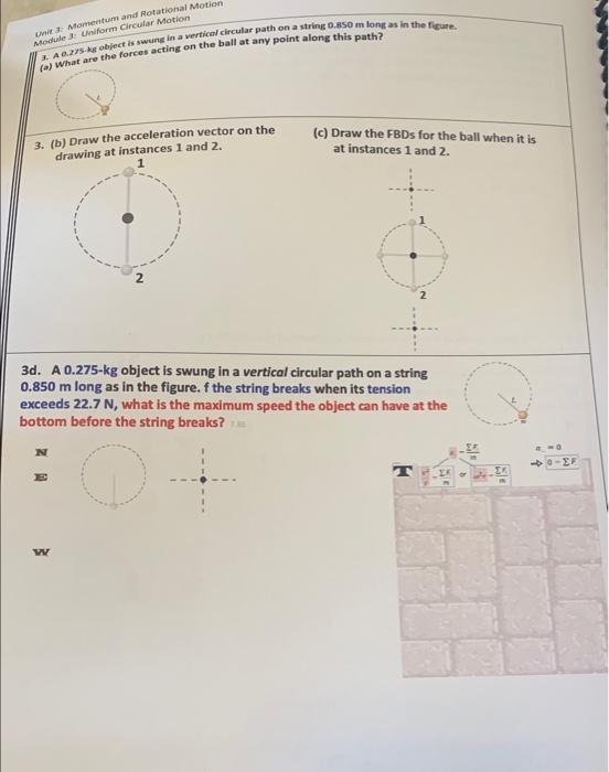 Solved Unit 3 Momentum and Rotational Motion Module 3 Urform | Chegg.com