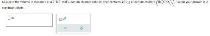 Solved Calculate the volume in milliliters of a 0.437 mol L | Chegg.com