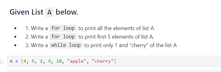 Solved Given List A below.Write ato print all the elements | Chegg.com Solved Given List A below.Write ato print all the elements | Chegg.com